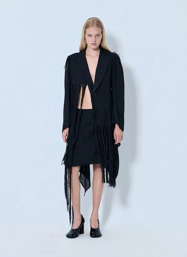 Yohji Yamamoto Frayed Hem Blazer