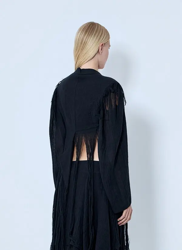 Yohji Yamamoto Frayed Hem Blazer