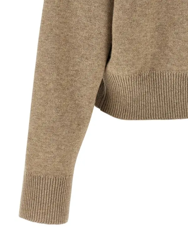 Brunello Cucinelli Shiny Zipper Pull' Wool Cardigan