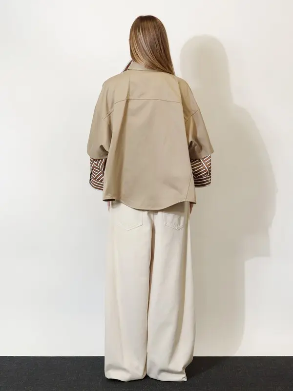 Brunello Cucinelli Linen And Cotton Blend Shirt - Brown
