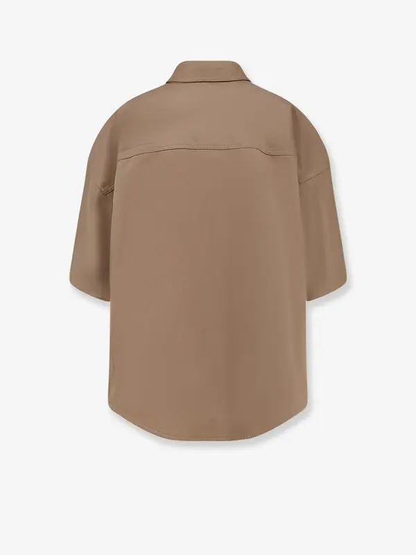 Brunello Cucinelli Linen And Cotton Blend Shirt - Brown