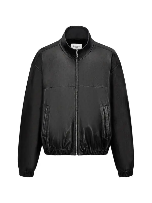Saint Laurent Leather Bomber Jacket - Multicolor