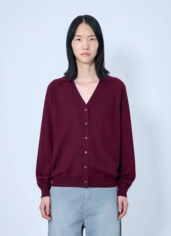 Miu Miu Knit Cardigan With Logo