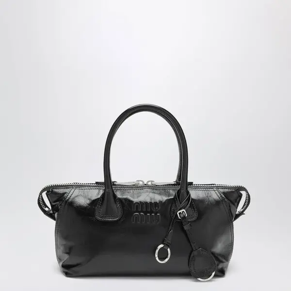 Miu Miu Glossy Leather Top-handle Bag - Black