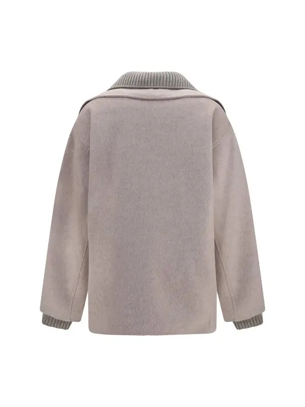 P.a.r.o.s.h Double Wool And Quilted Jacket - Cream