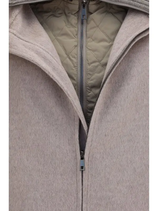 P.a.r.o.s.h Double Wool And Quilted Jacket - Cream