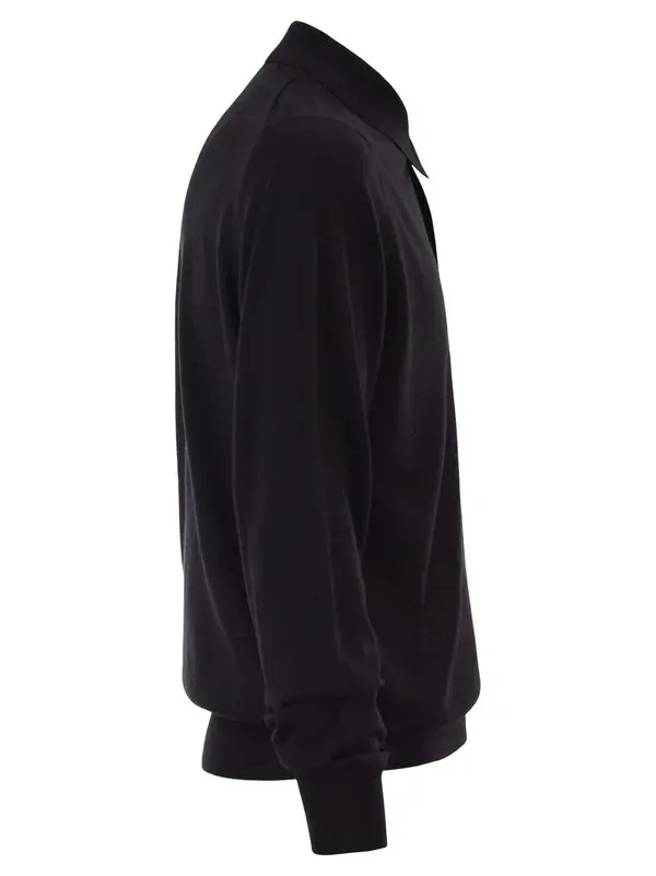 Kiton Long-sleeved Wool Polo Shirt