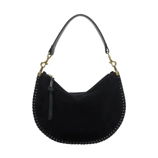 Isabel Marant Étoile Suede Oskan Soft Zip Shoulder Bag - Black
