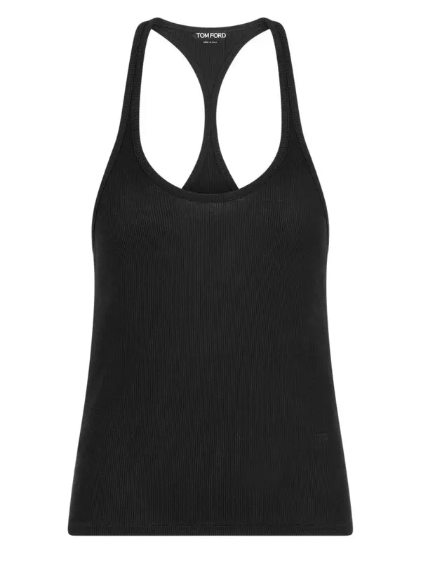 TOM FORD Logo Slim Fit Racer Back Tank Top - Black
