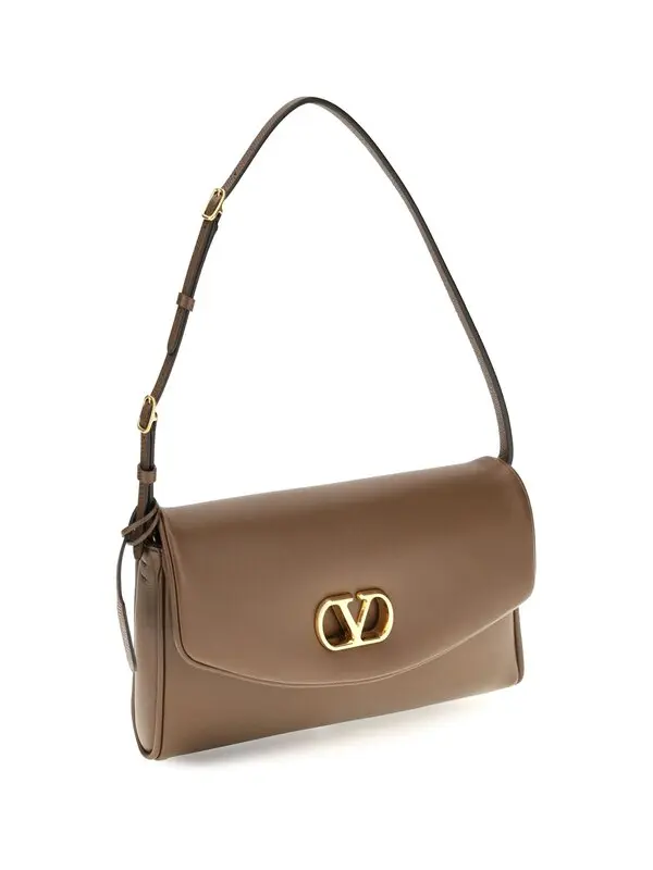 Valentino Garavani Devain Leather Shoulder Bag - Brown