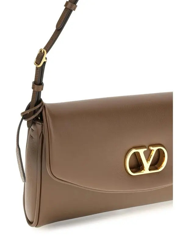 Valentino Garavani Devain Leather Shoulder Bag - Brown
