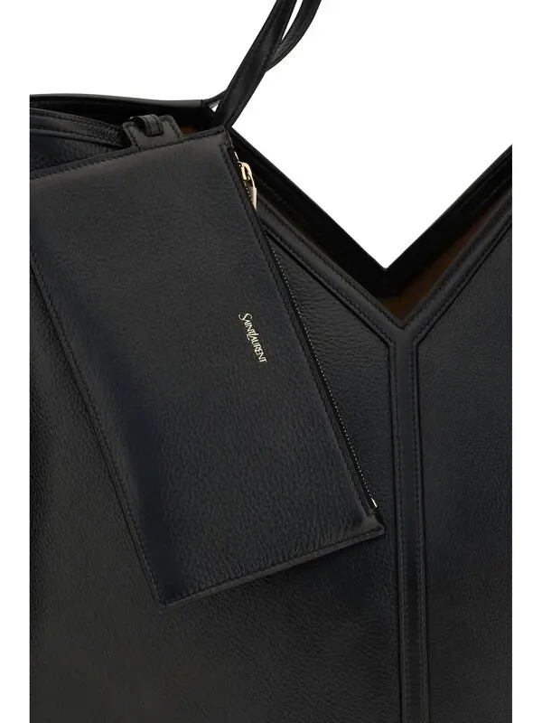 Saint Laurent Large Y Leather Tote Bag - Black
