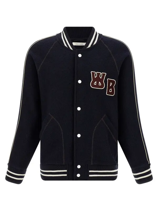WALES BONNER The October Varsity Bomber Jacket - Blue
