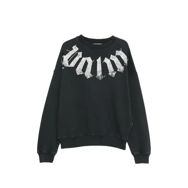 Palm Angels Logo Print Sweatshirt - Black