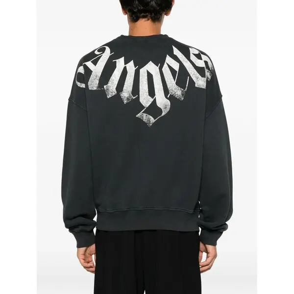 Palm Angels Logo Print Sweatshirt - Black