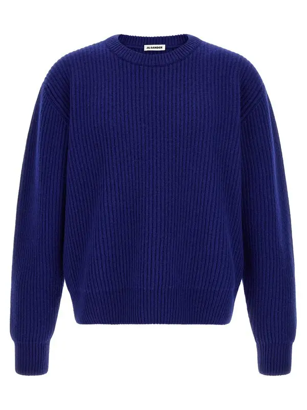 JIL SANDER Fisherman's Rib' Sweater - Blue