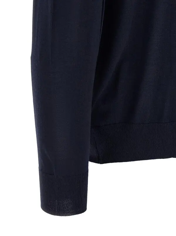 Kiton Wool Polo Shirt 14 Microns - Blue