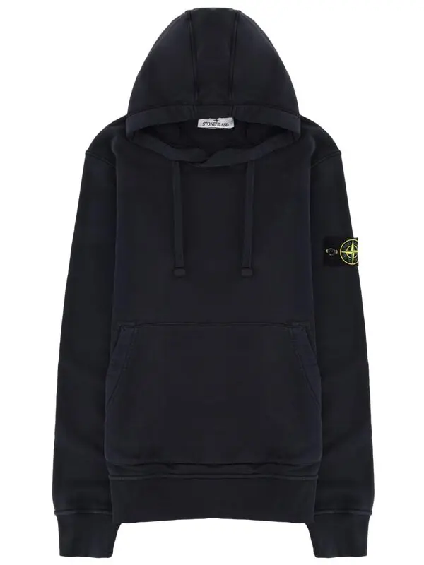 Stone Island Logo Hoodie - Blue