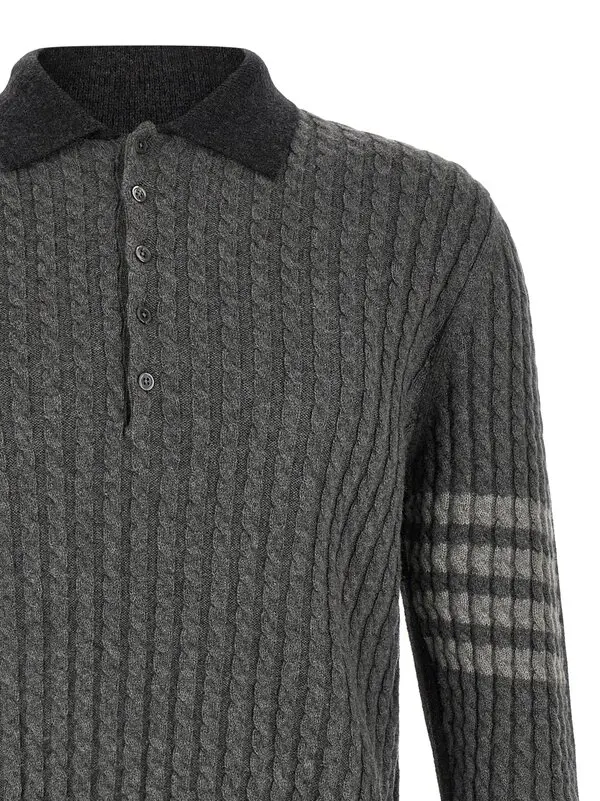 Thom Browne 2-in-1 Trompe L'oeil Polo Shirt - Gray