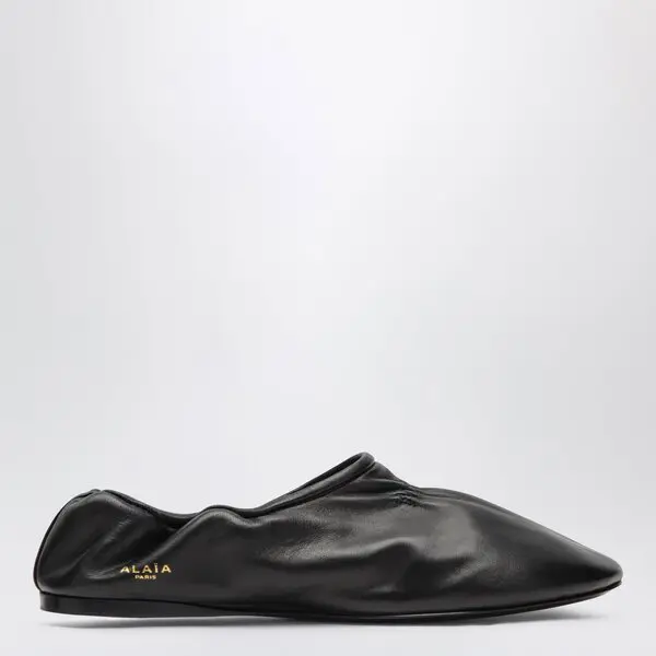 Alaïa Leather Soft Slippers - Black