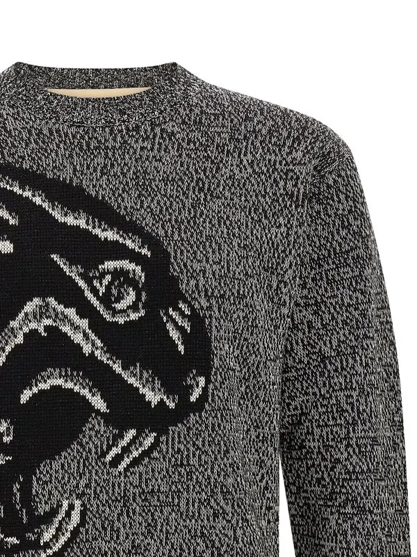 Valentino Garavani Panther Mélange Wool-cotton Pullover - Multicolor