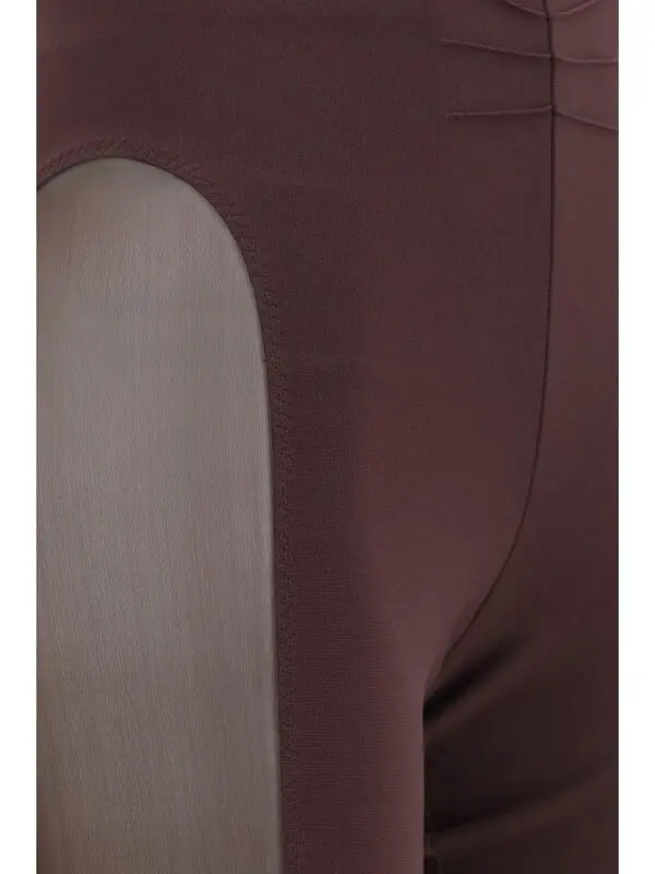 Attico Sheer Detail Leggings - Purple