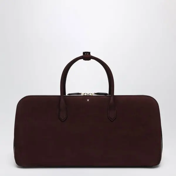 Alaïa Medium Delta Bag In Bordeaux Nubuck