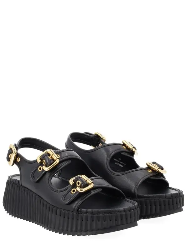 Chloé Nama Wedge Sandal - Black