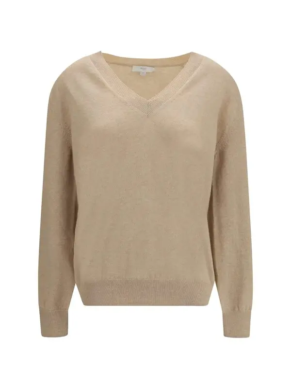 Malo Cashmere V-neck Sweater - Cream