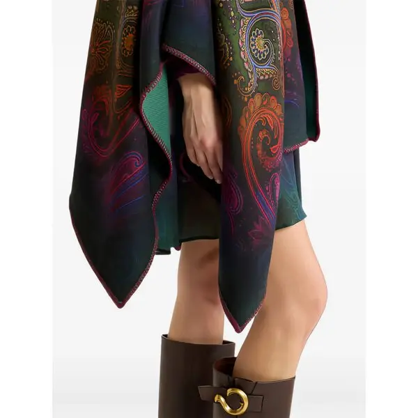 Etro Reversible Wool And Modal Cape