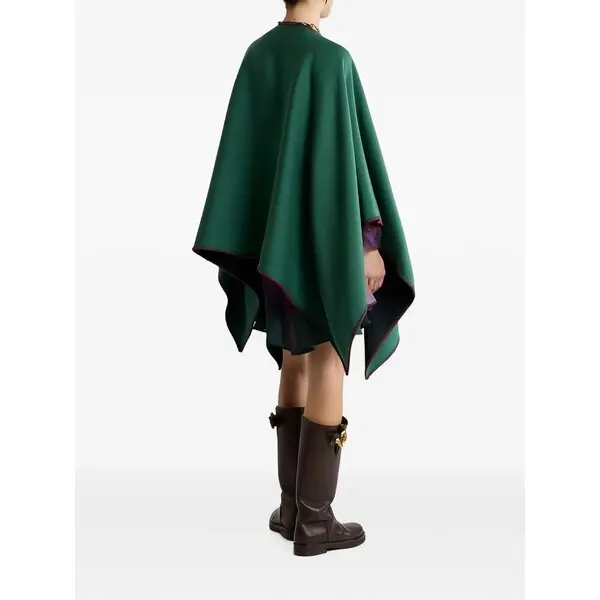 Etro Reversible Wool And Modal Cape