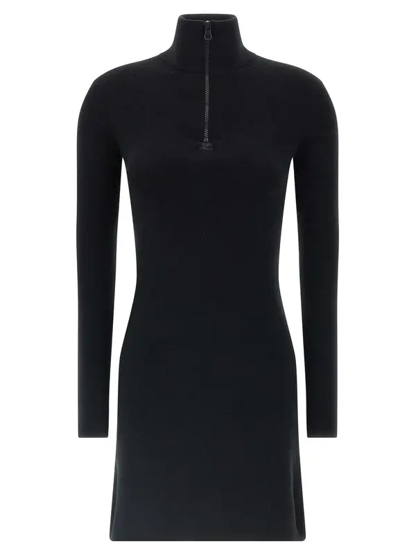 COURREGES Wool Knit Dress - Black