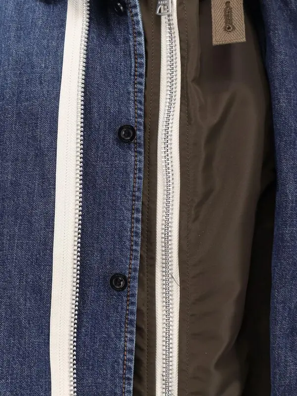 Sacai Denim Jacket With Nylon Inserts