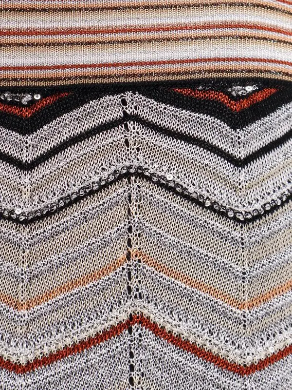 Missoni Viscose Trousers With Laminated Chevron Pattern - Multicolor