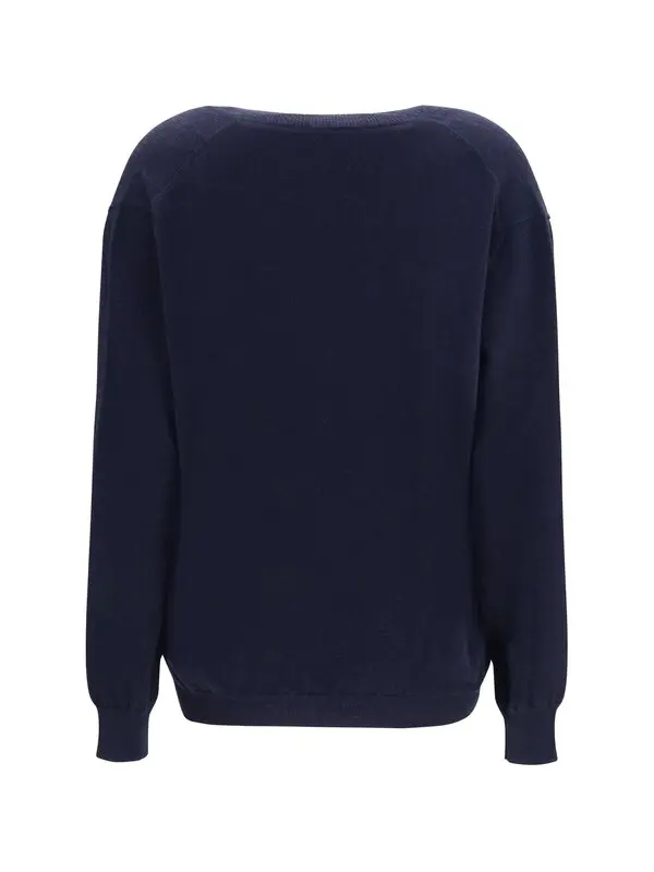 Malo Cashmere V-neck Sweater - Blue