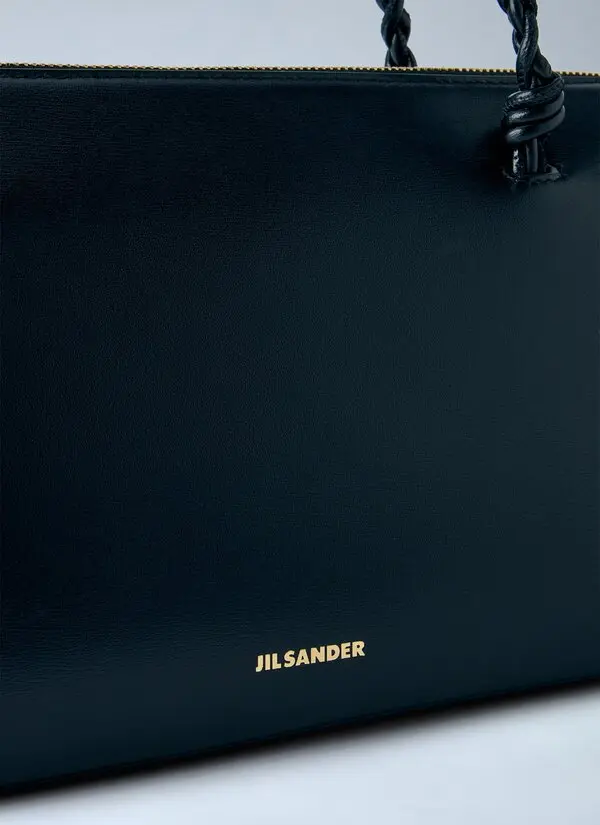 JIL SANDER Tangle Tent Leather Shoulder Bag - Black