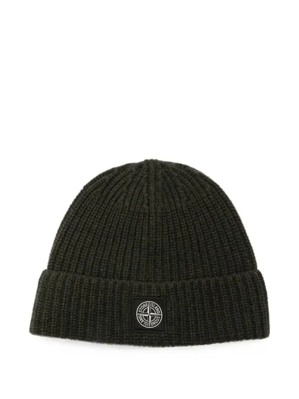 Stone Island Logo Wool Beanie