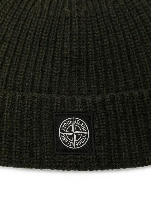 Stone Island Logo Wool Beanie