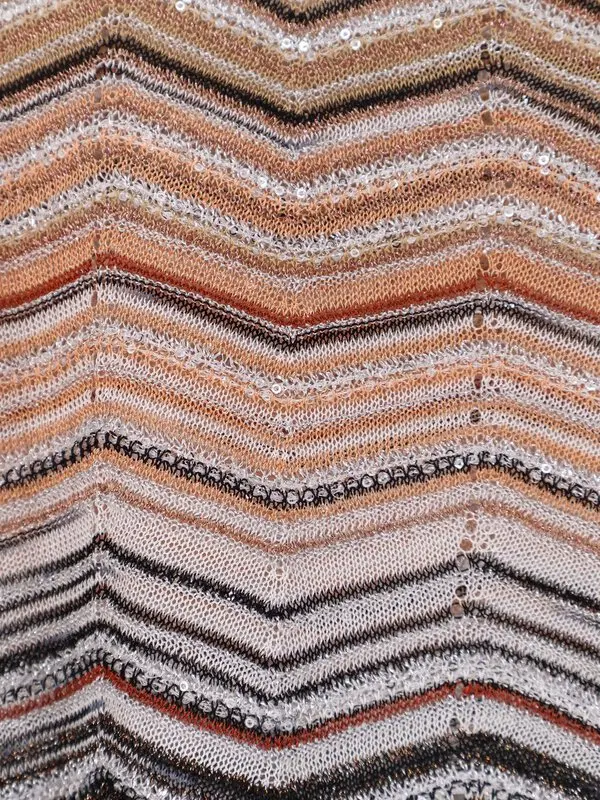 Missoni Viscose Tank Top With Laminated Chevron Pattern