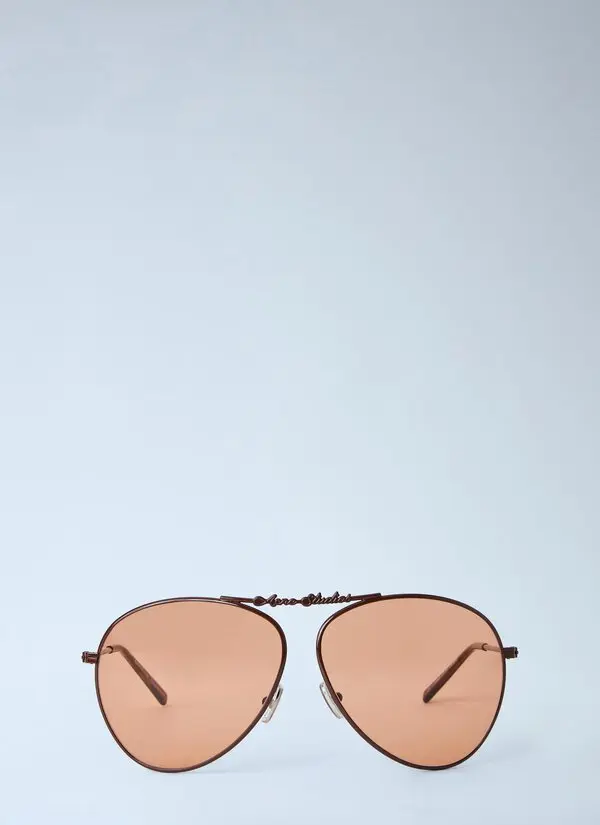 Acne Studios Metal Aviator Sunglasses - Brown