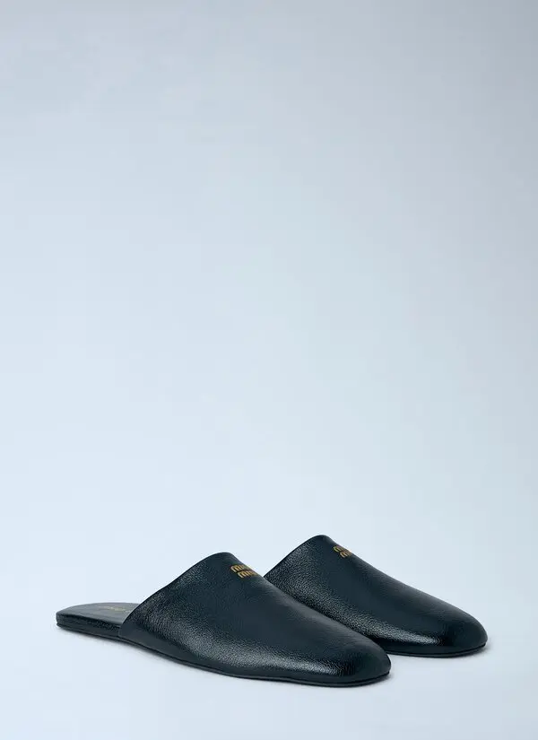 Miu Miu Leather Slippers