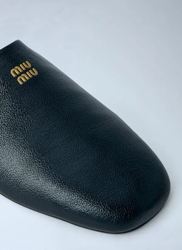 Miu Miu Leather Slippers