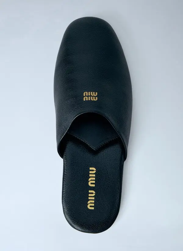 Miu Miu Leather Slippers