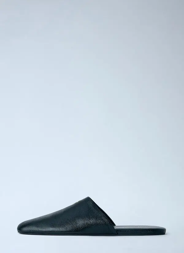 Miu Miu Leather Slippers - Black