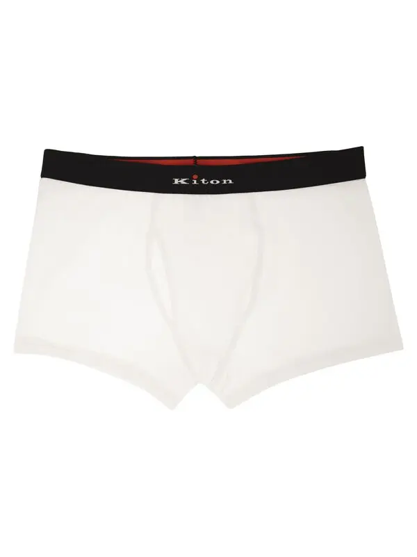 Kiton Stretch Cotton Boxer Briefs With Logo