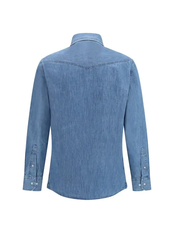 Brunello Cucinelli Easy Fit Lightweight Denim Shirt