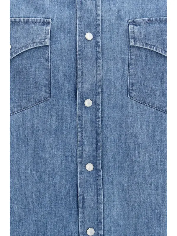 Brunello Cucinelli Easy Fit Lightweight Denim Shirt