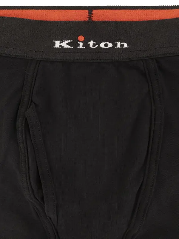 Kiton Stretch Cotton Boxer Briefs With Logo