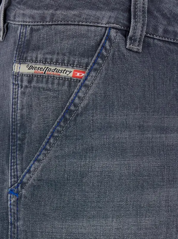 DIESEL® Grey Five-pocket Design Jeans With Logo Patch On The Back In Denim