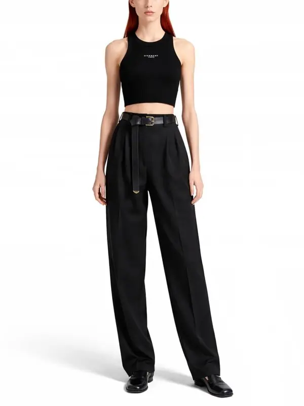 Givenchy Logo Crop Top - Black